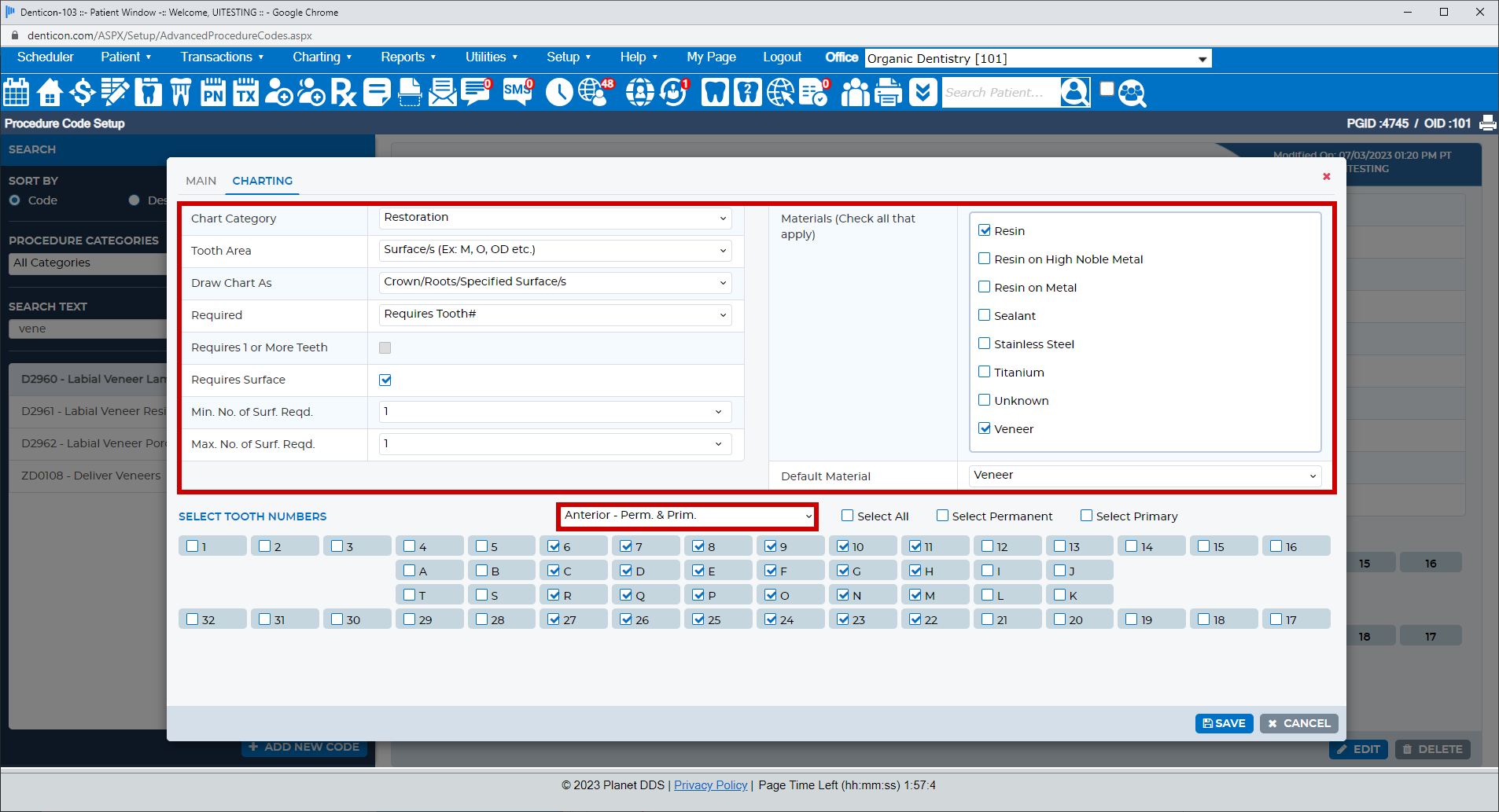Within the Treatment Plan charting screen in the patient chart, how are ...