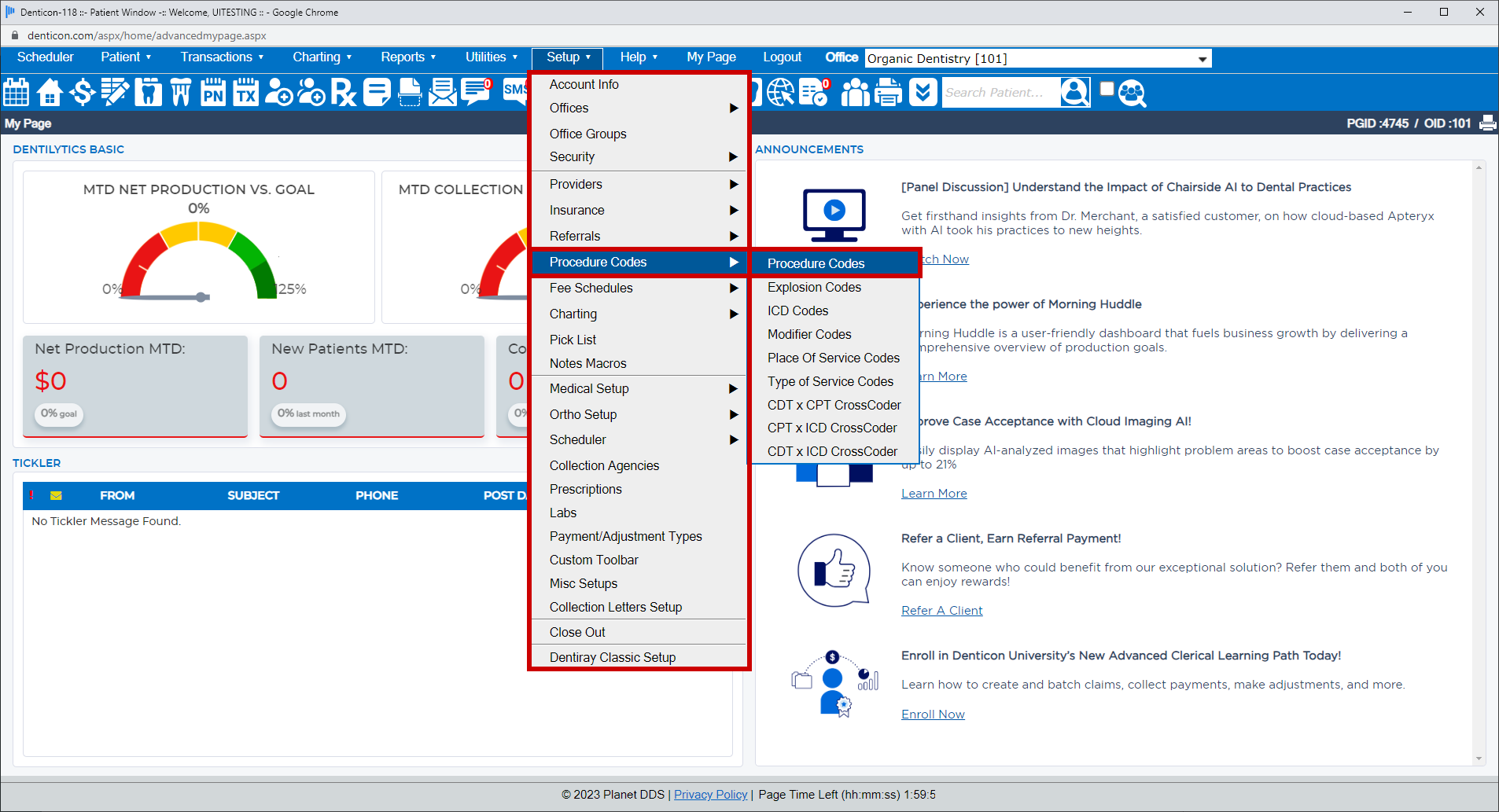 How do you understand the Procedure Code Setup screen? – Planet DDS