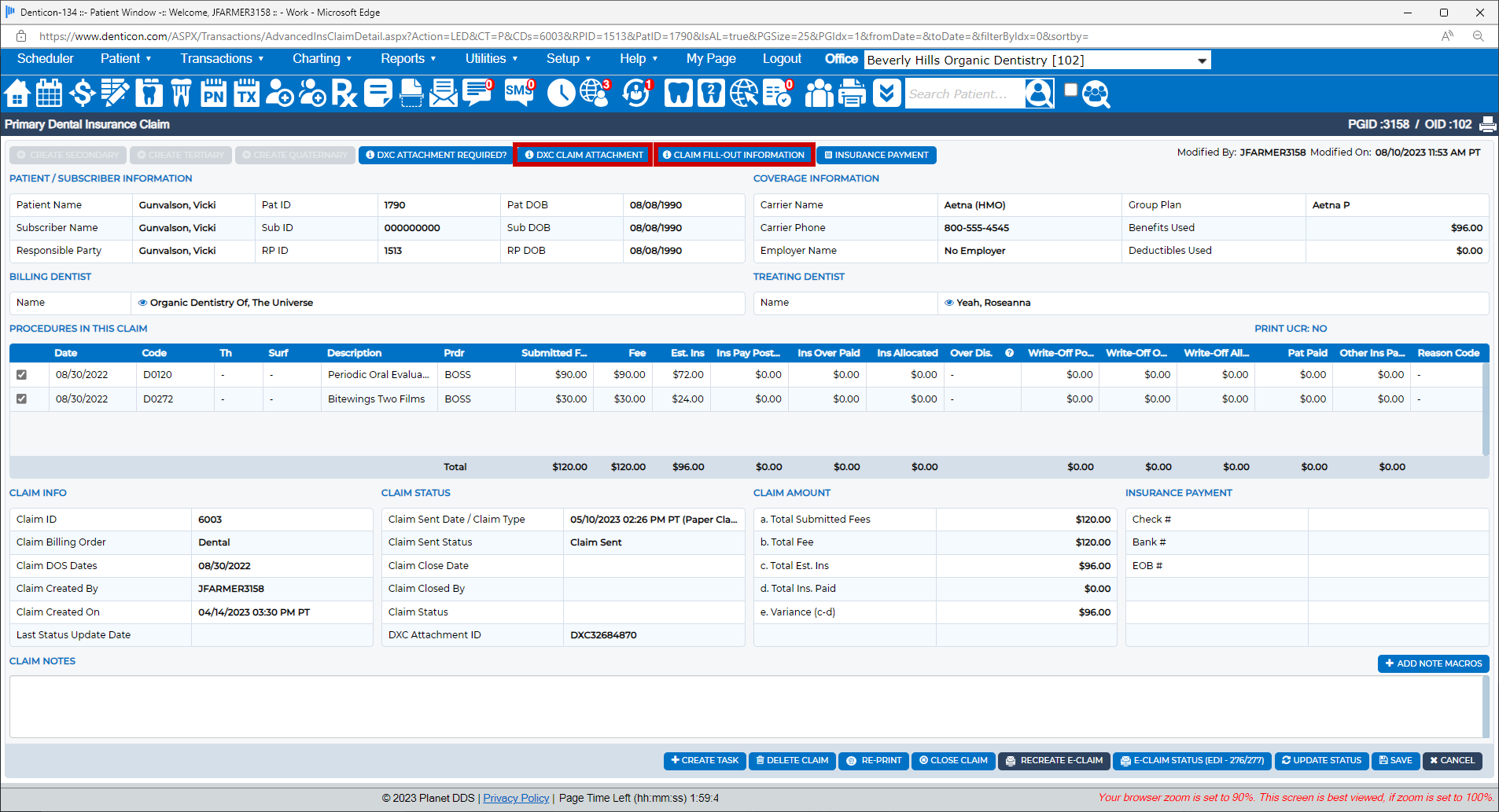 An insurance claim for our patient has an attachment that may be ...