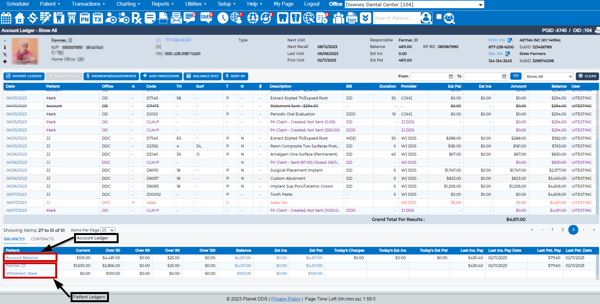 Ledger Links for Account Balance and Family Members – Planet DDS