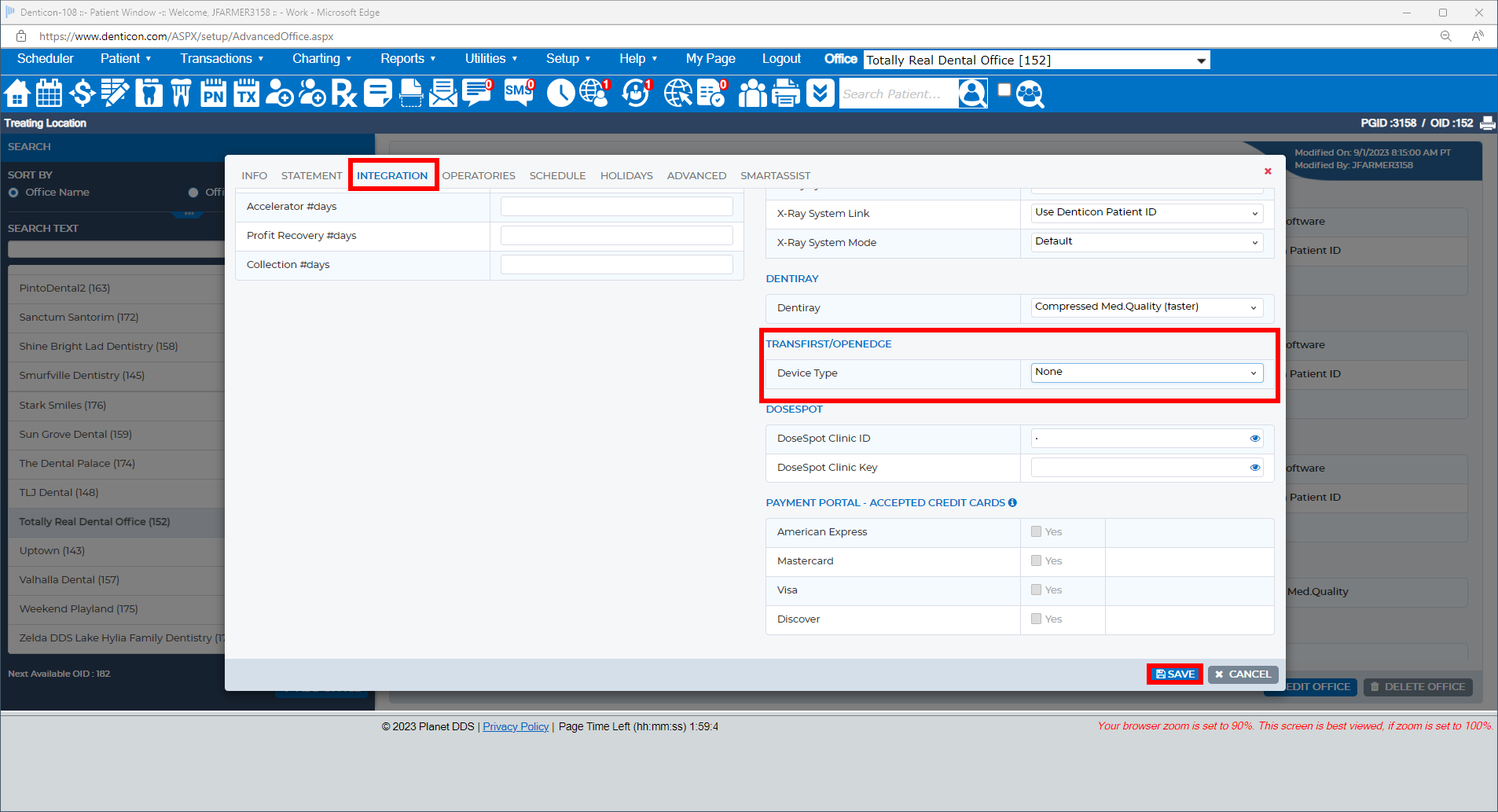 Our office wants to use a company other than TSYS or Open Edge for credit card processing. How ...