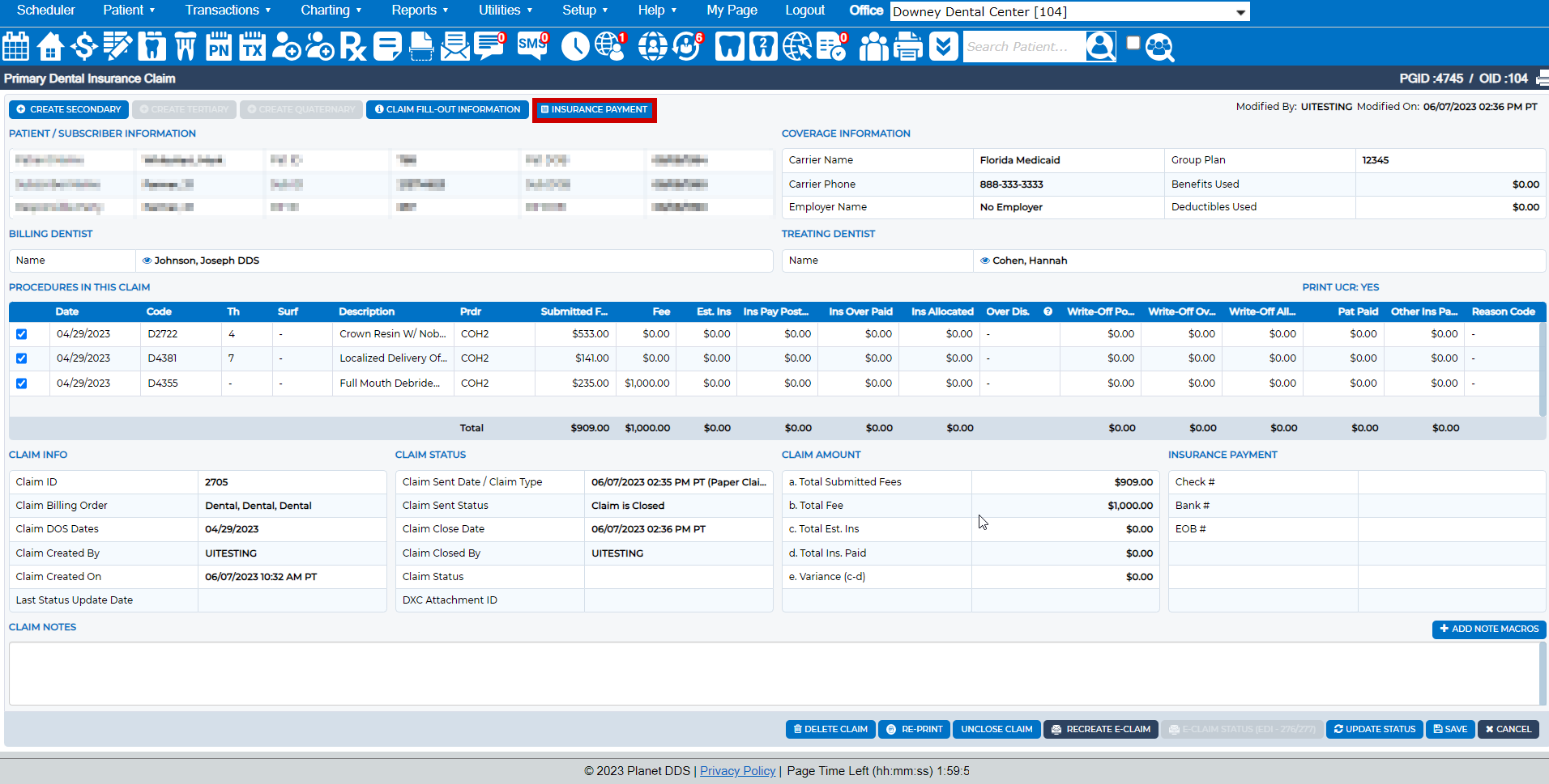 How do I post a single insurance payment from an insurance carrier ...