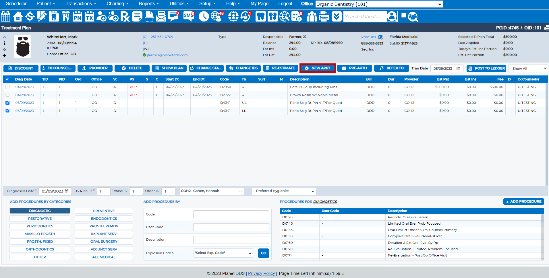 How to create an Appointment from the Treatment Plan screen. – Planet DDS