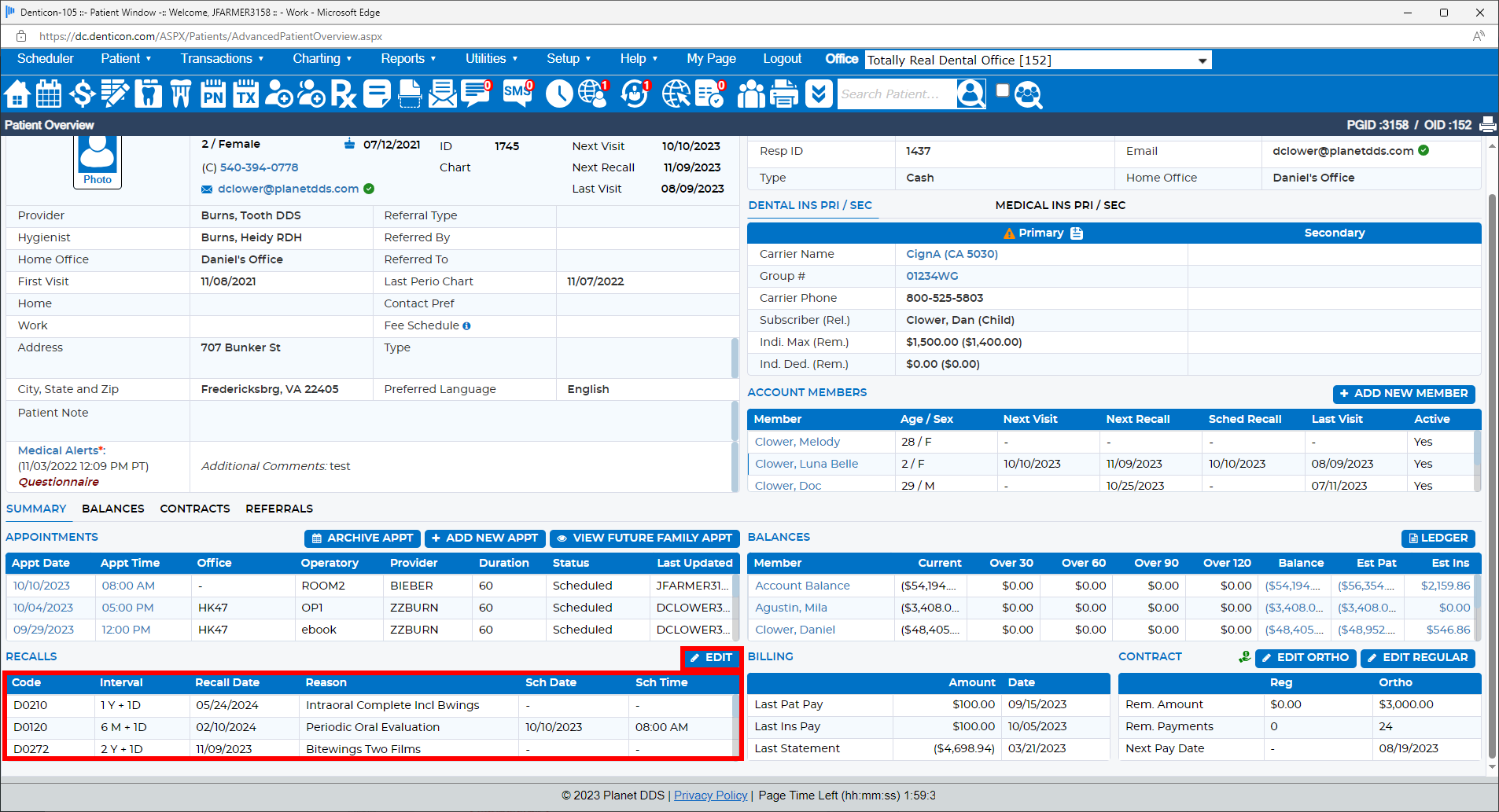 We saw a patient today for D0150. The patient needs to be recallable ...