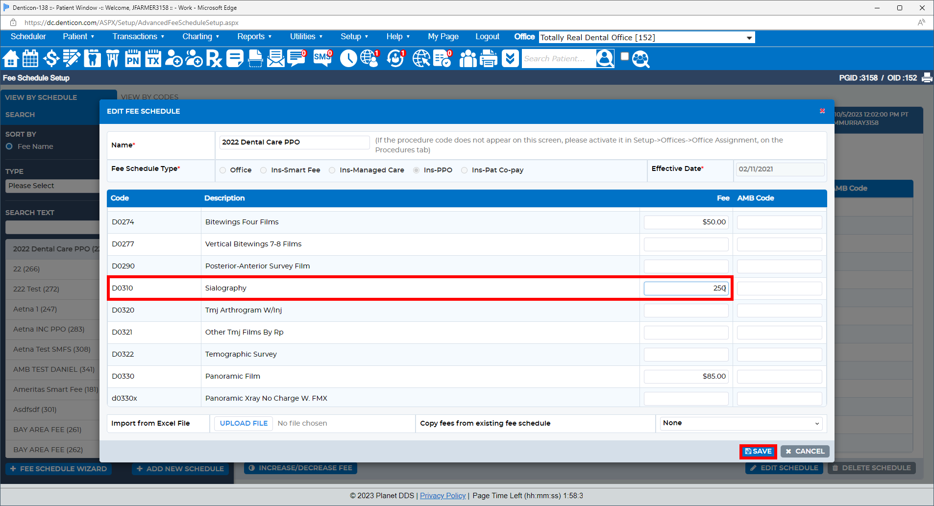 When I look at my fee schedules, there is not a procedure code for me to input a fee, yet the ...