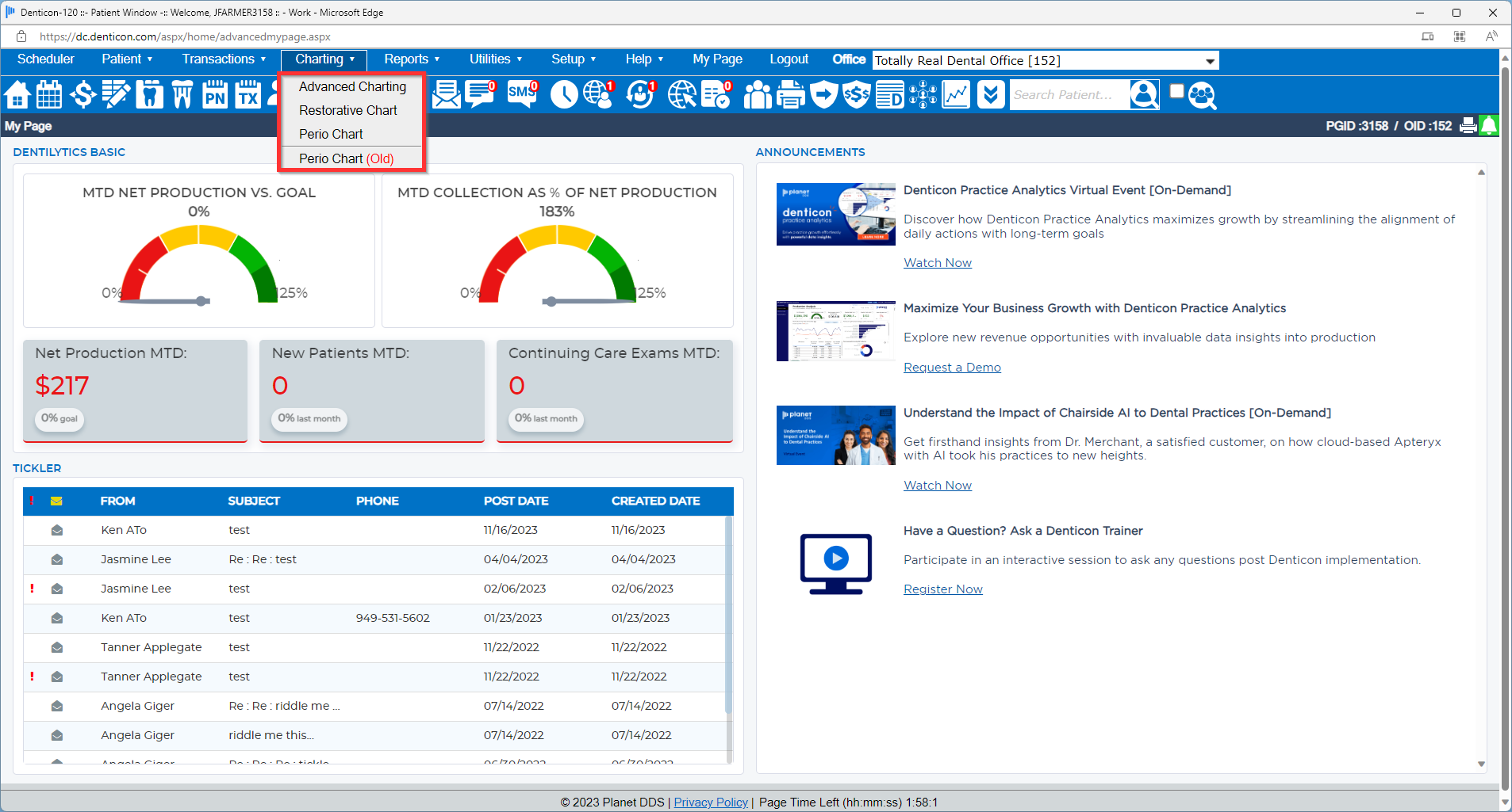 How do I access the charting module? – Planet DDS