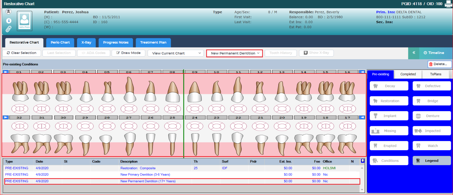 We recorded several items in our patient’s restorative charting, but ...