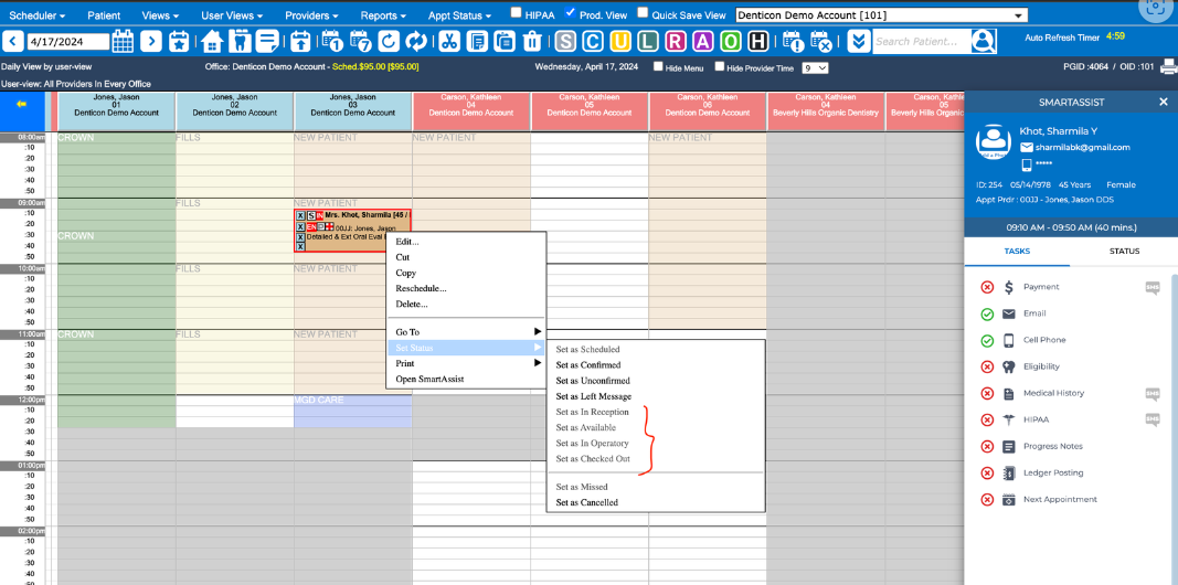 Appointment Statuses for Future Appointments – Planet DDS