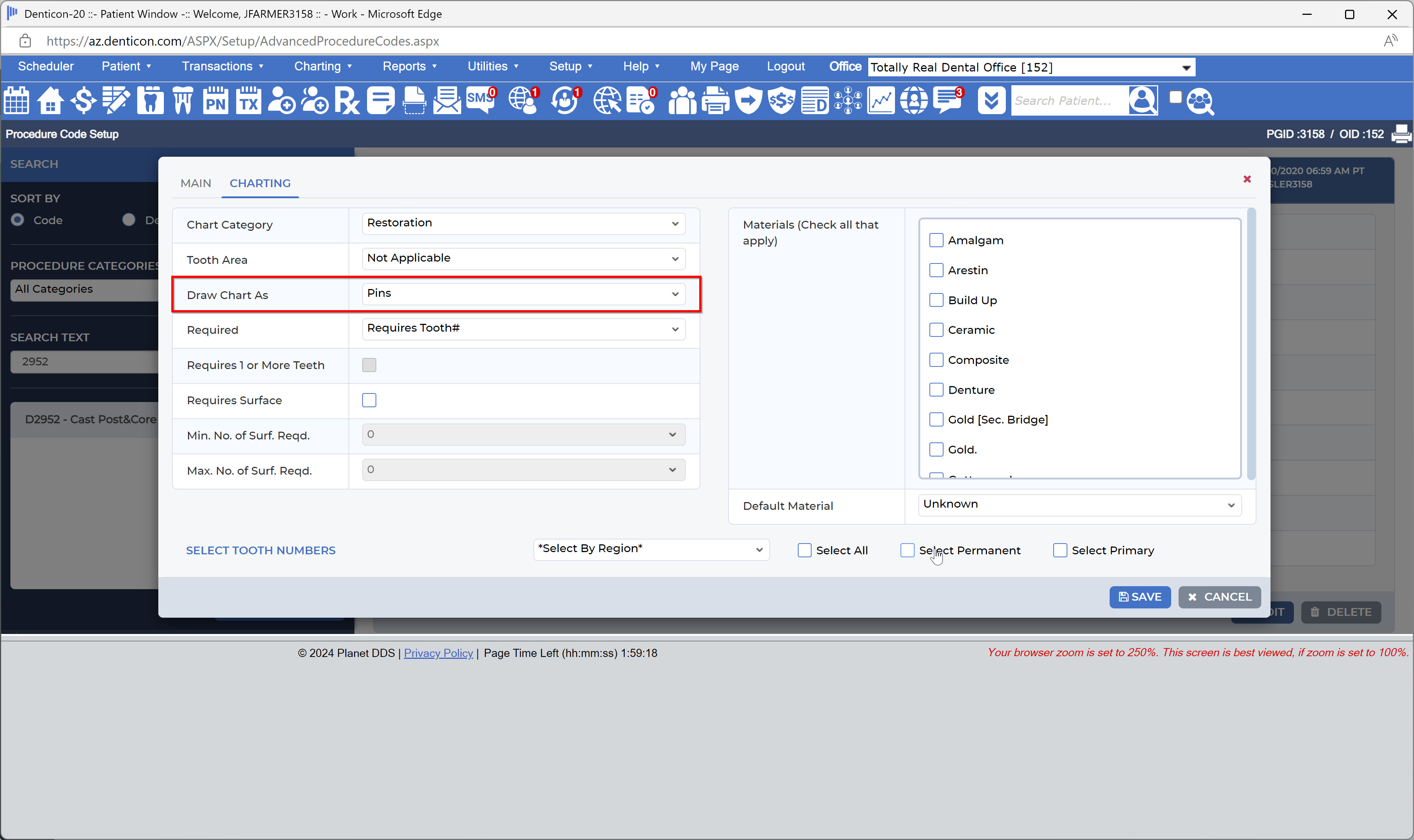 How do I chart a Post and Core in the Restorative Chart screen? – Planet DDS