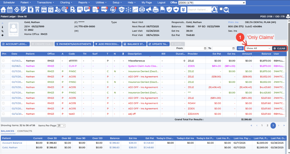 My claims for a single patient have the wrong code for place of ...