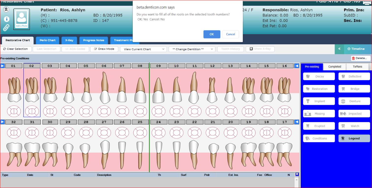 How do I graphically chart a patient’s pre-existing dental condition ...