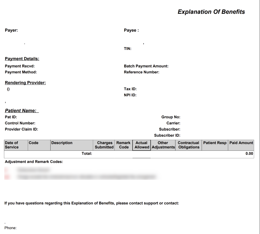 The EOB for a patient's 835/ERA payment is blank. How can I fix this ...