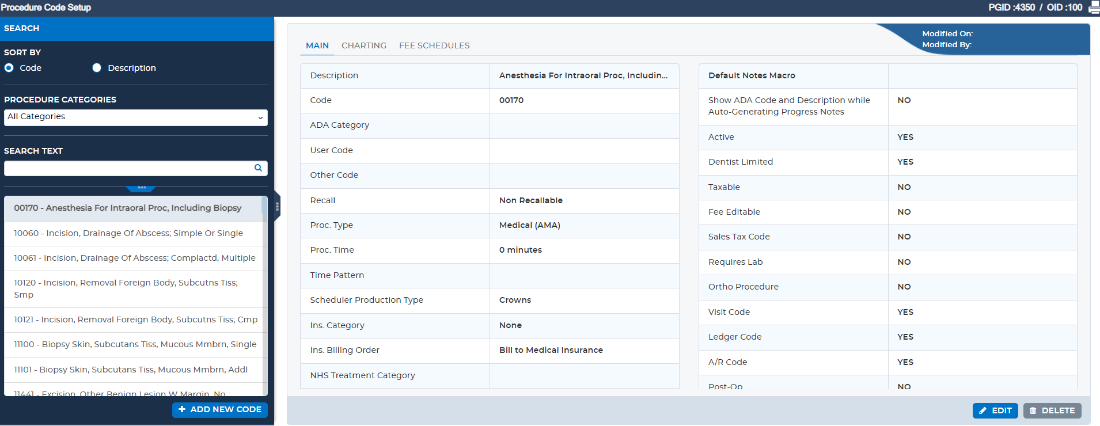 Denticon Setup Guide - Procedure Code Setup – Planet DDS