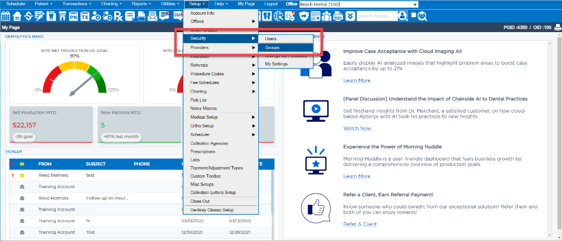 Denticon Setup Guide - Security Groups – Planet DDS