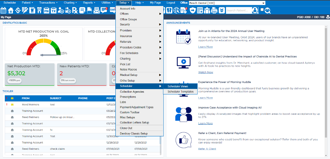 Denticon Setup Guide - Scheduler Setup – Planet DDS