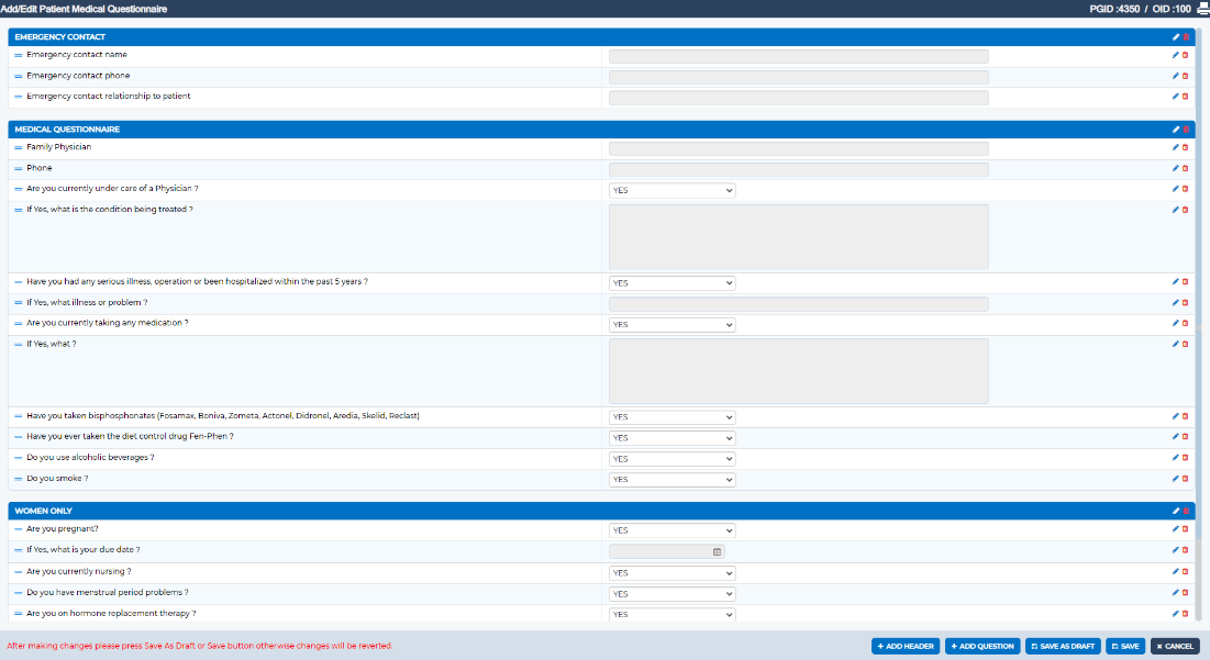 Denticon Setup Guide - Medical History Setup – Planet DDS