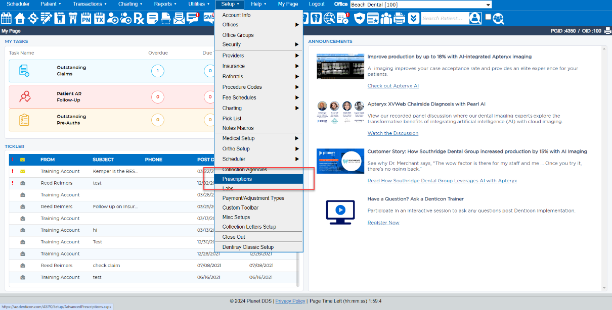 Denticon Setup Guide - Prescriptions – Planet DDS