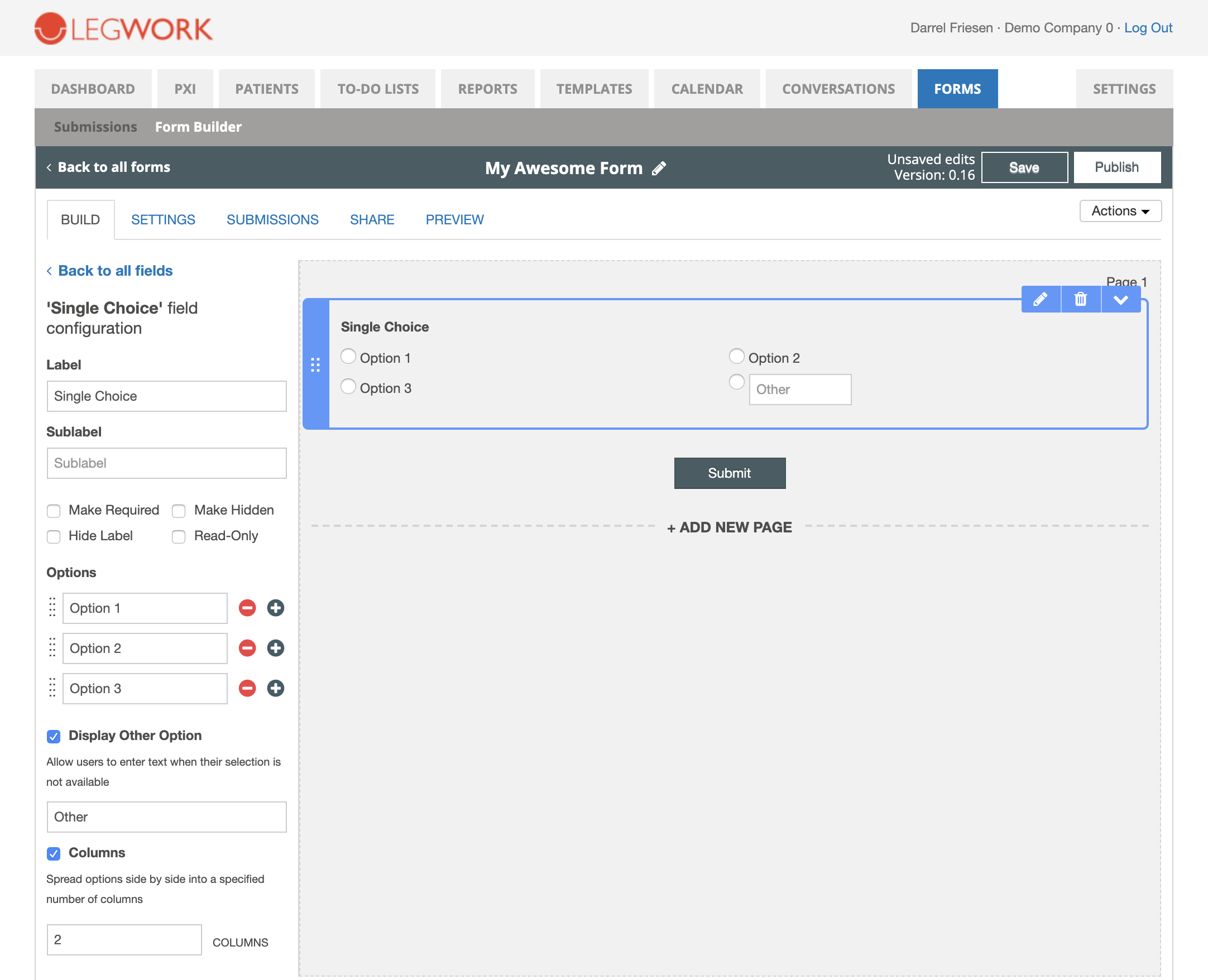 Configuring a Single Choice Field – Planet DDS