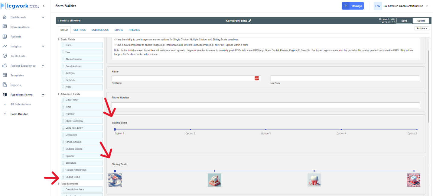How do we create a sliding scale question type when using Legwork's Form Builder? – Planet DDS