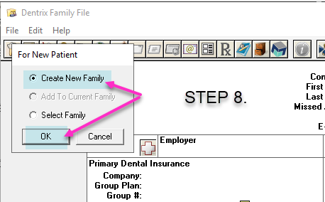 How to create a New Patient in Dentrix, per their recommended settings ...
