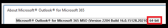 Microsoft Outlook - Determining Software Bit-Version Number – Planet DDS