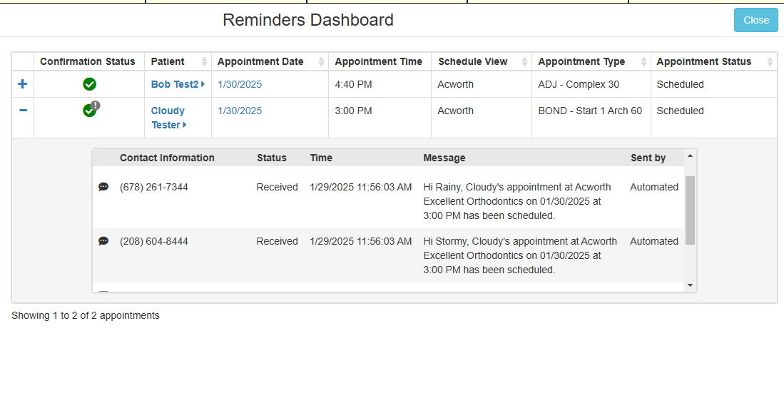 C9 Connect Reminders Dashboard – Planet DDS