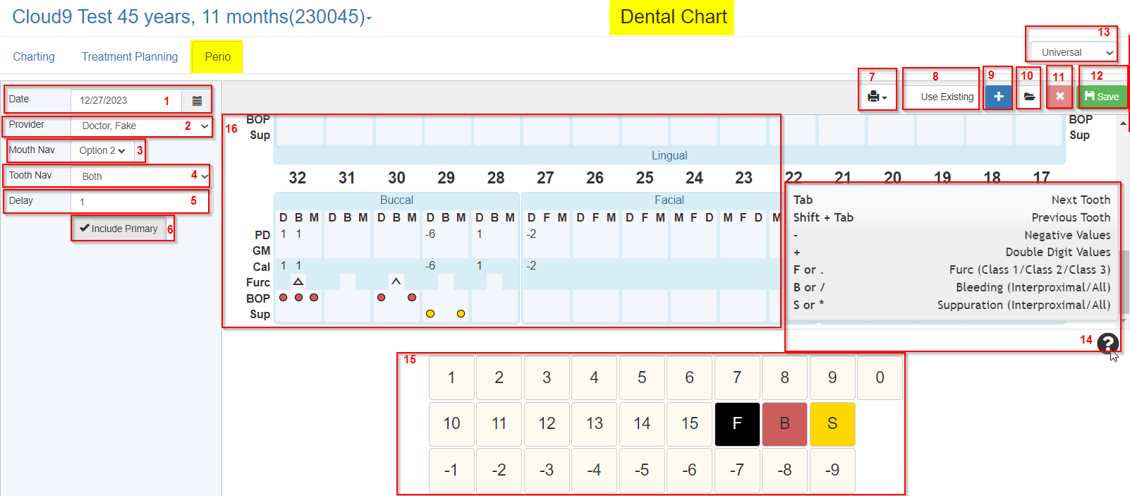 Dental Chart - Perio – Planet DDS