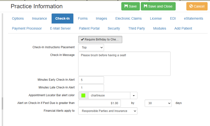 Custom Check In Messages – Planet DDS