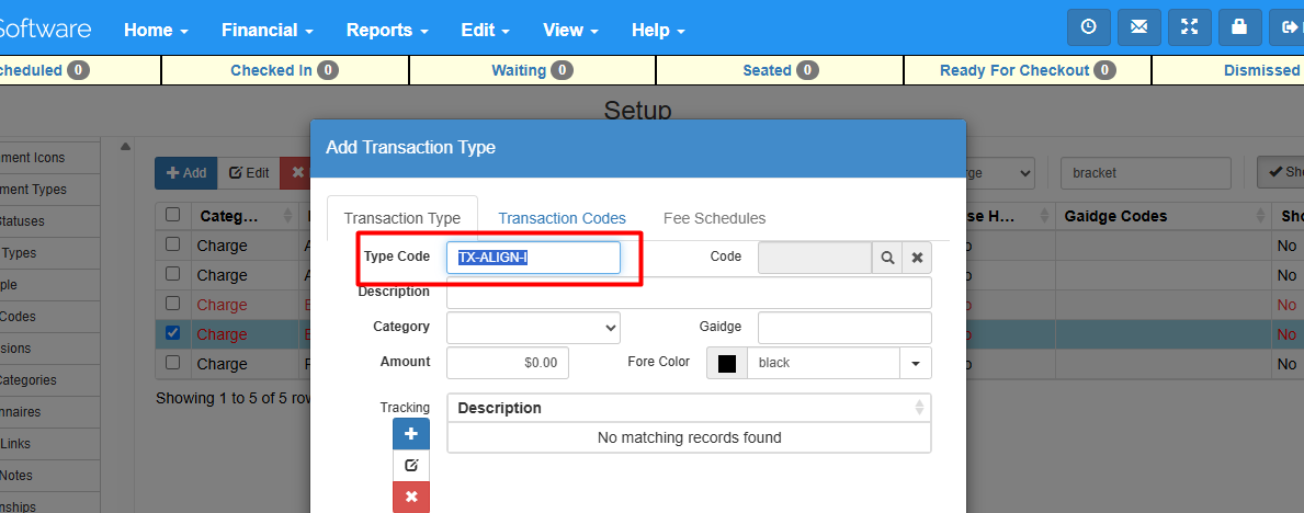 Transaction Type Setup – Planet DDS
