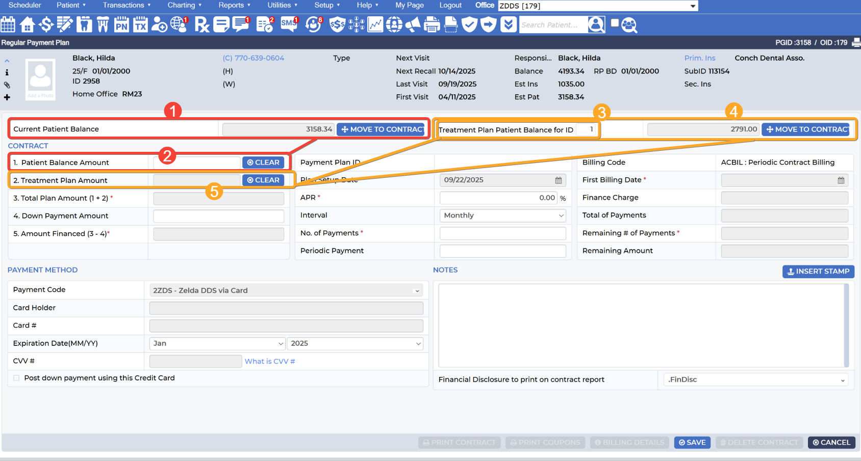 What are the limits of adding a balance to a patient's Regular Payment ...