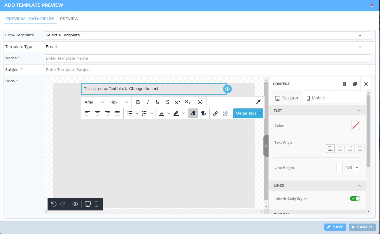 Denticon Patient Communication Email Template Editor – Planet DDS